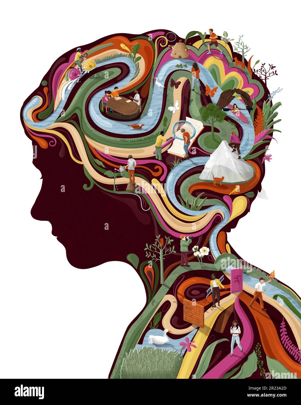 Learning journey, conceptual illustration Stock Photo - Alamy