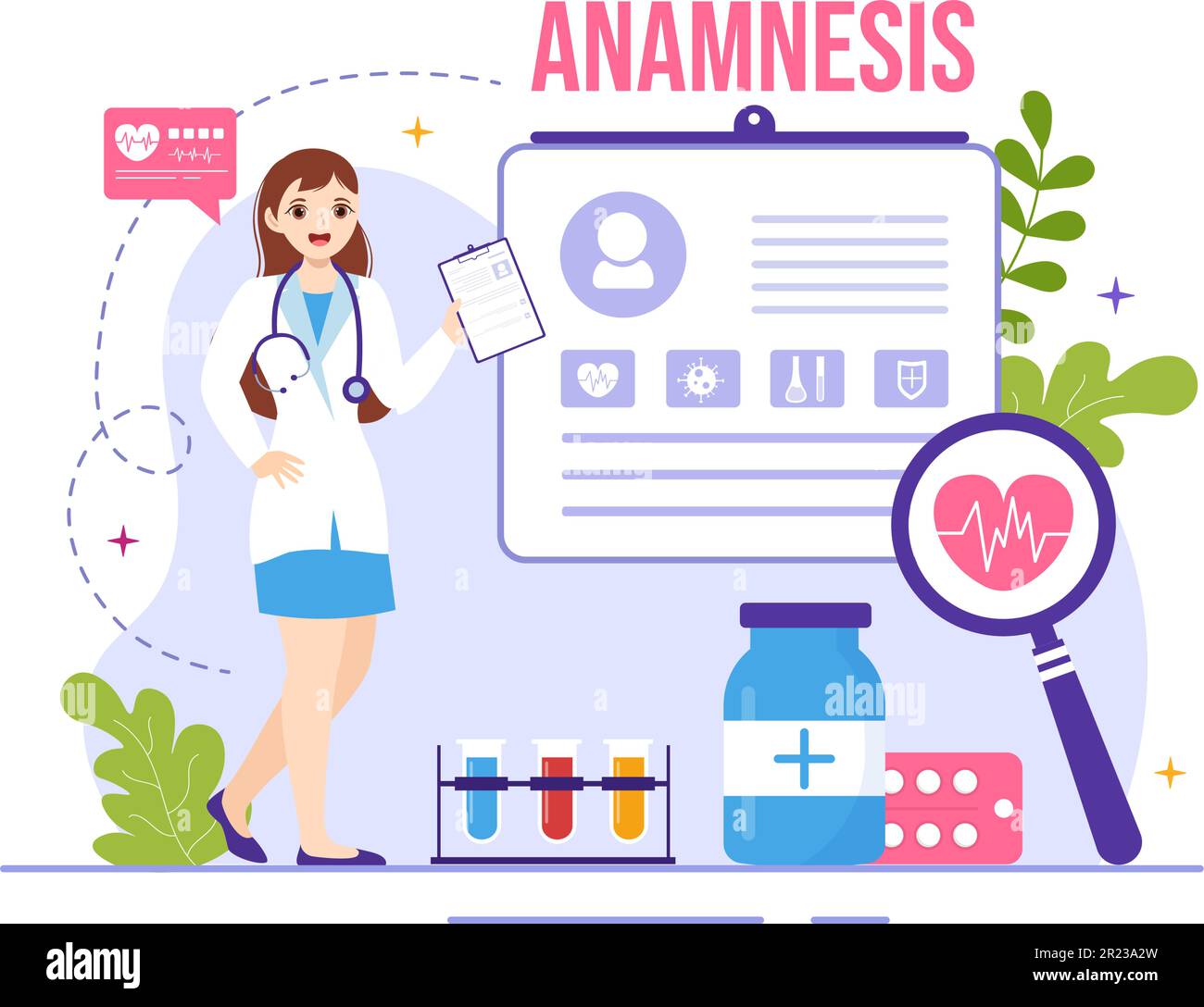 Anamnesis System Vector Illustration for Information About the Disease ...