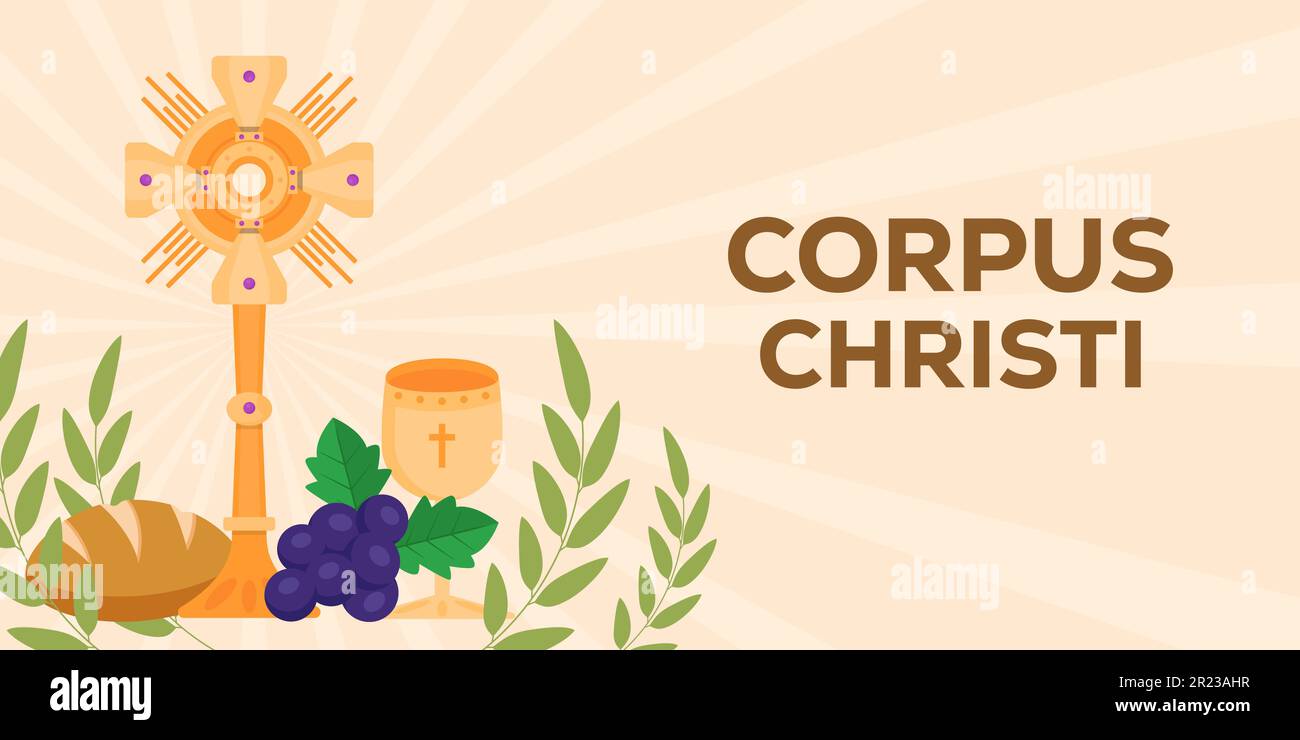 horizontal banner corpus christi in flat design illustration Stock ...