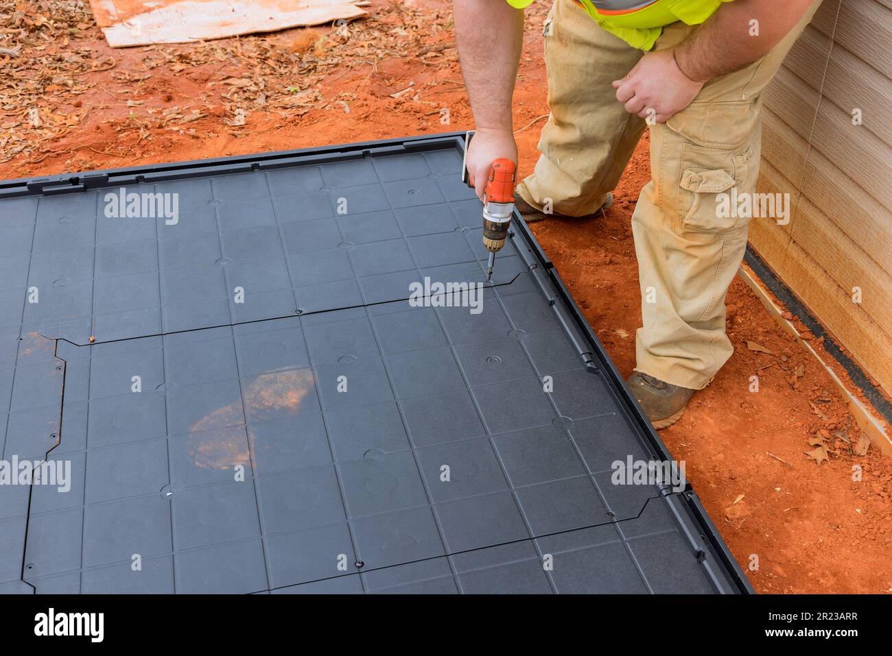 Plastic base platform is securely attached to plastic vinyl storage ...