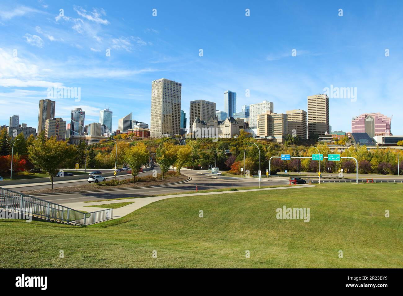 A summer cityscape of downtown Edmonton, Alberta, Canada Stock Photo ...