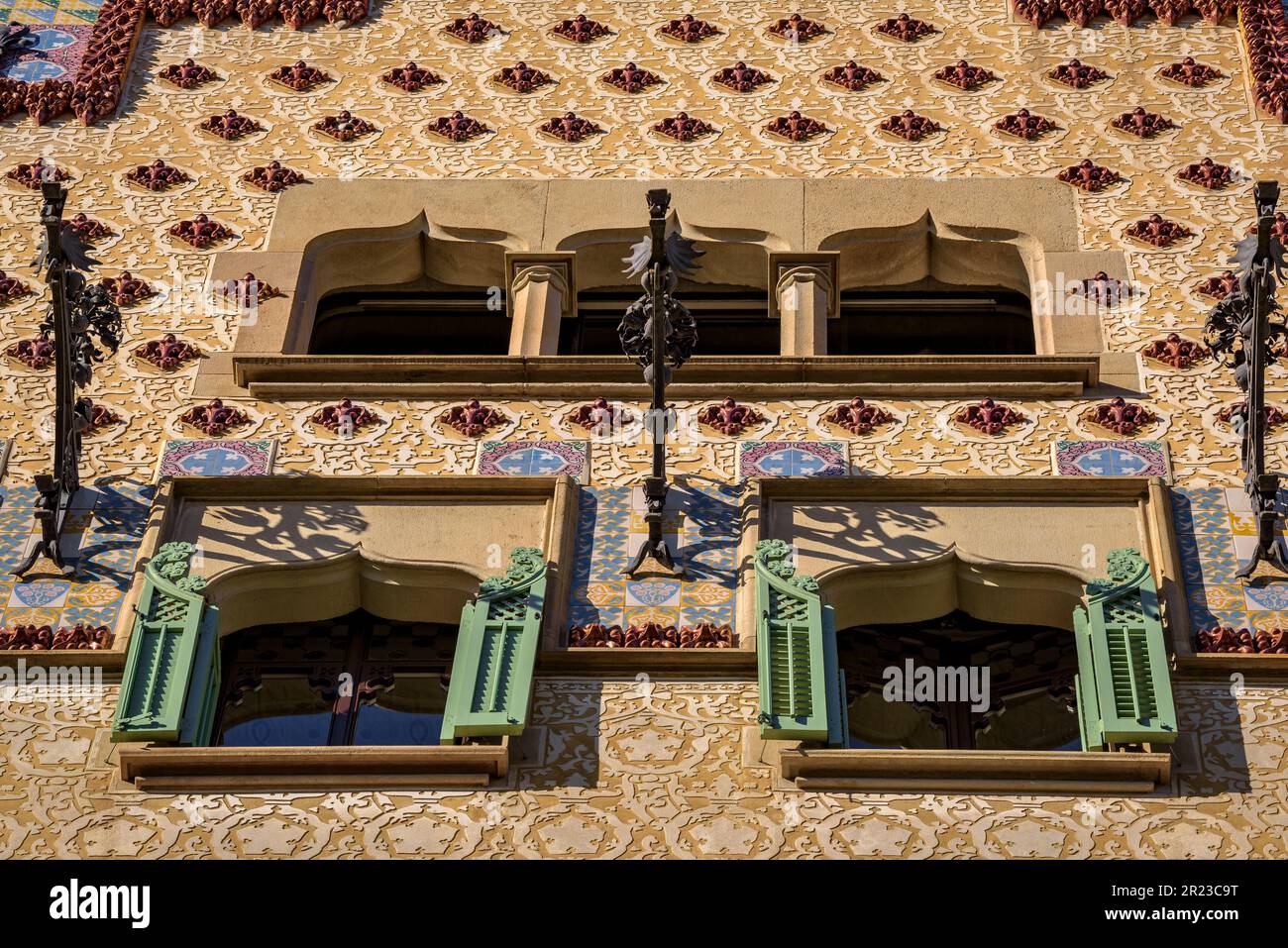 Details of the facade of the Casa Amatller house, a masterpiece of ...