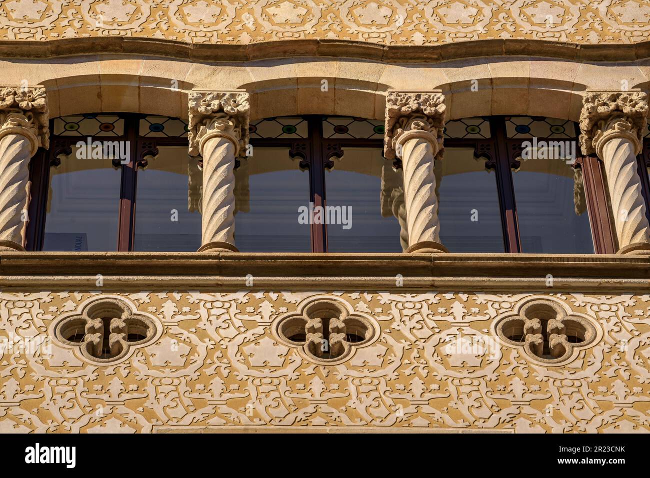 Details of the facade of the Casa Amatller house, a masterpiece of ...