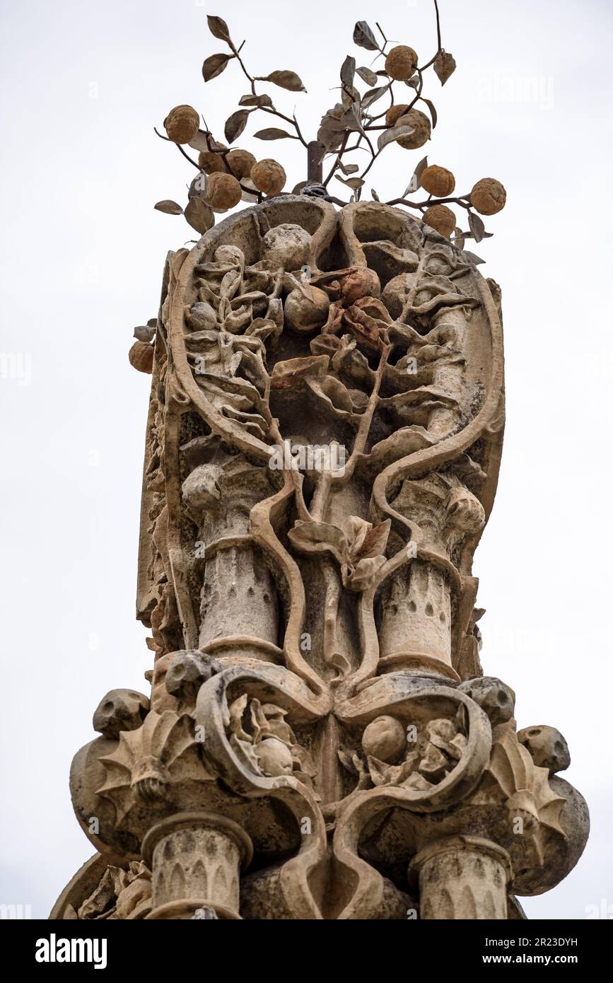 Ornamental details on the facade of the Güell Pavilions, designed by ...