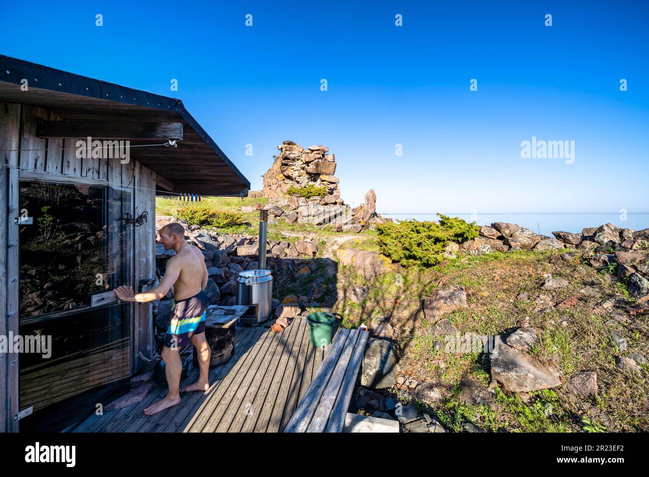 Blue sauna hi-res stock photography and images - Alamy