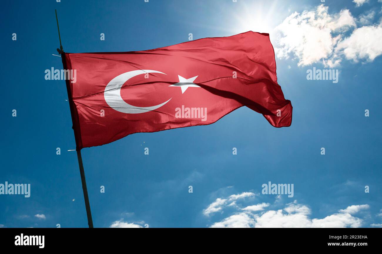 The national flag of Turkey,Presidential elections are being held in ...