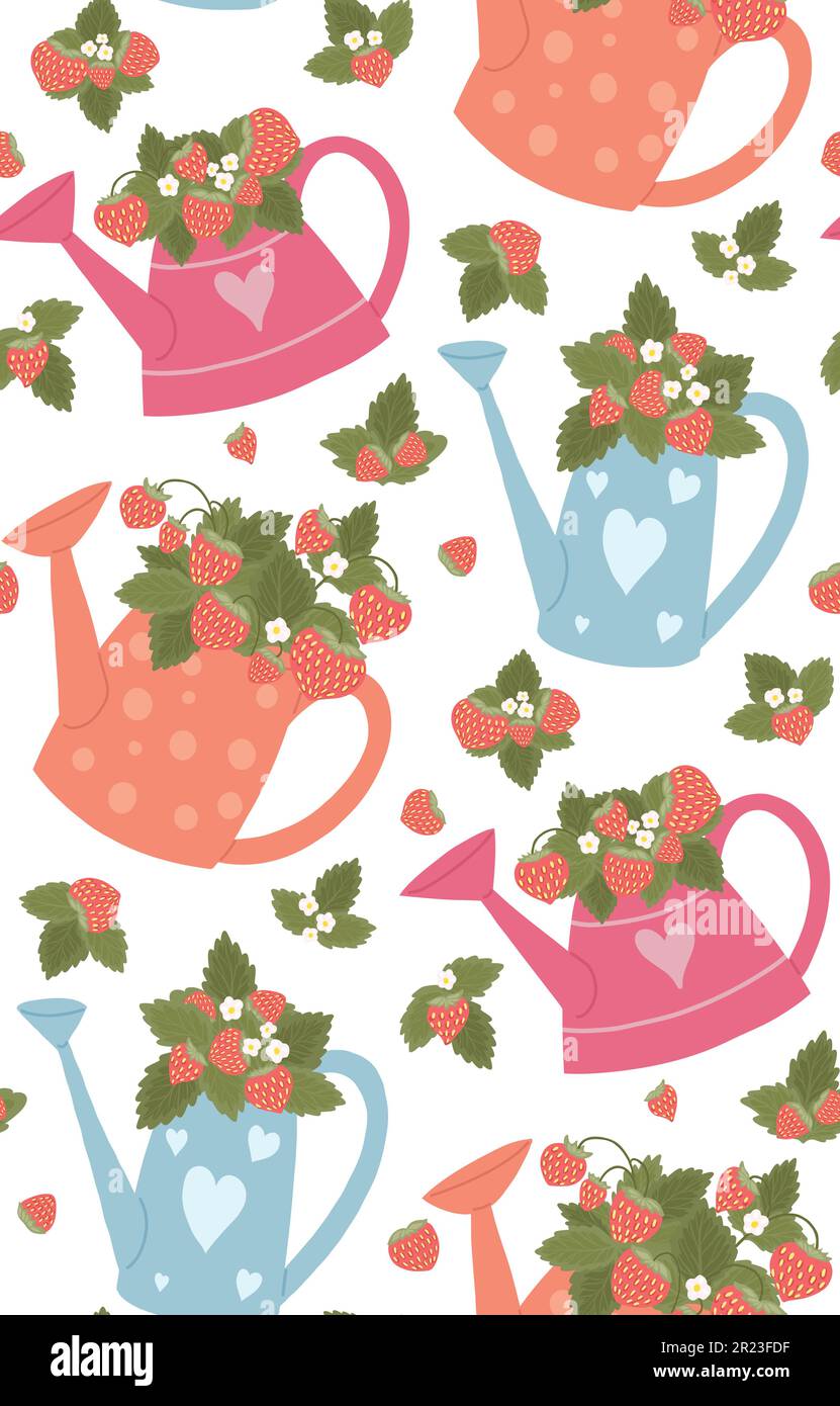 Strawberries plant pot Stock Vector Images - Alamy