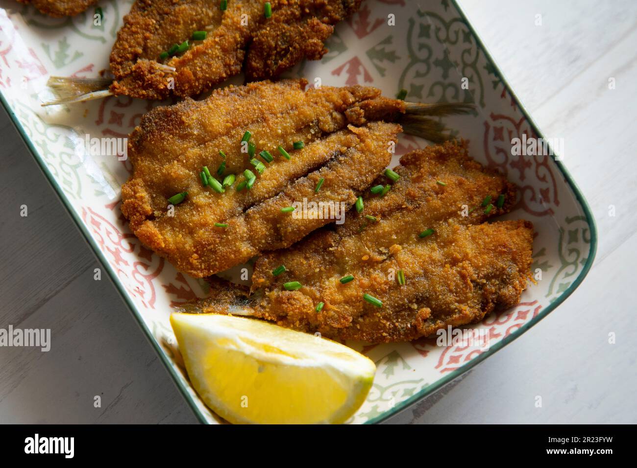 Breaded anchovies. Traditional tapa from the coast of southern Spain ...