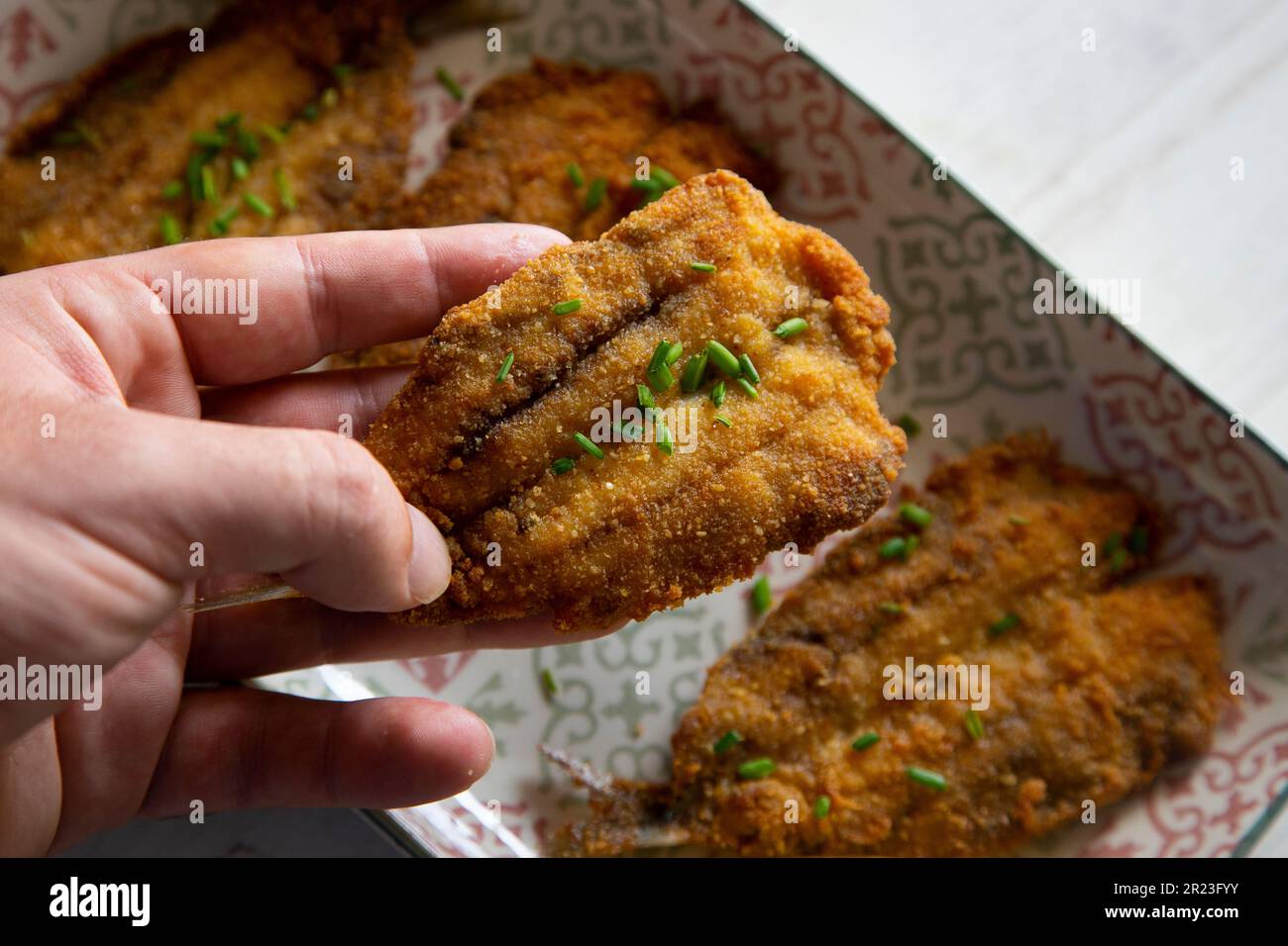 Breaded anchovies. Traditional tapa from the coast of southern Spain ...
