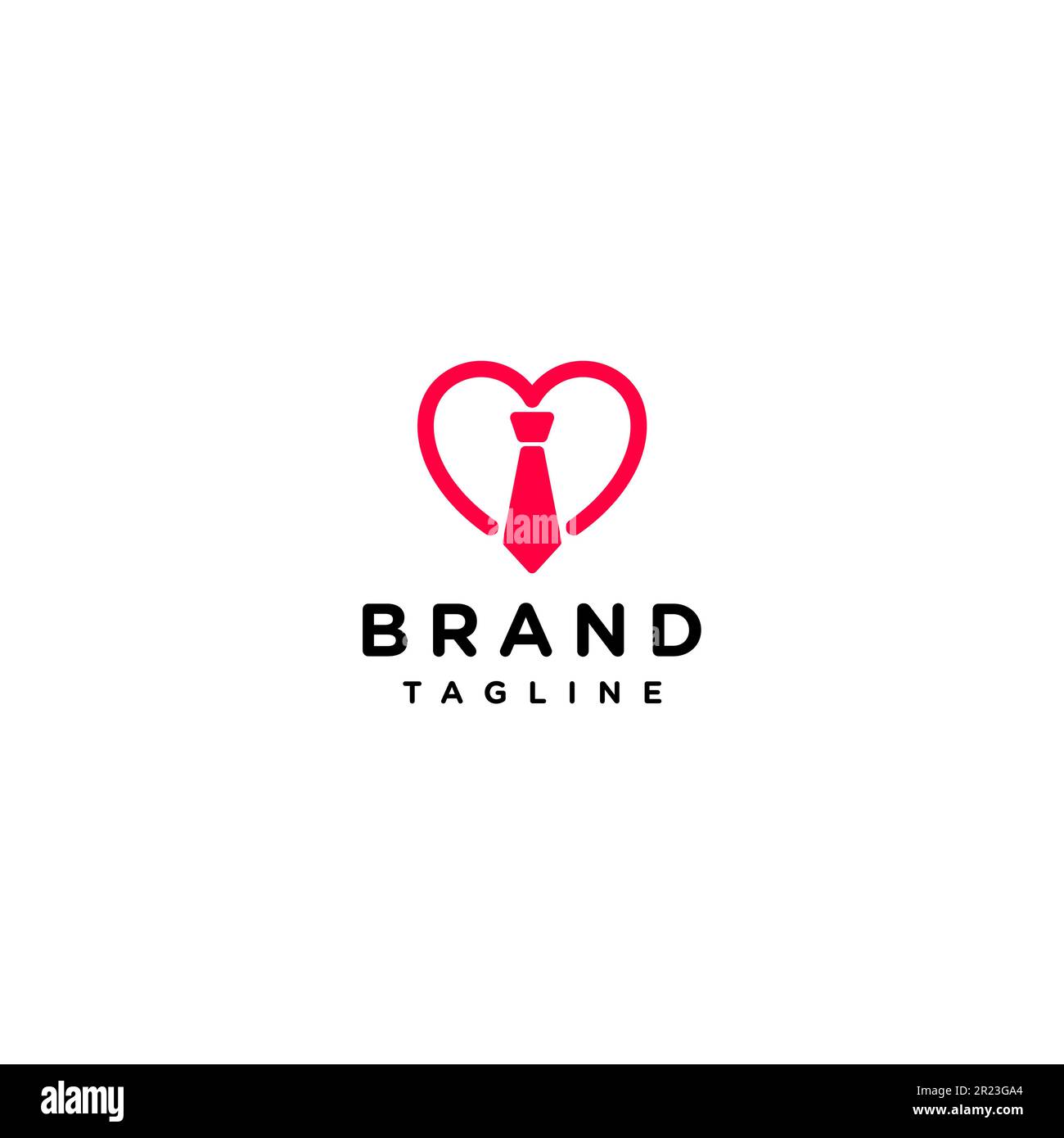 Employee tie and heart symbol line logo design. Simple logo about ...