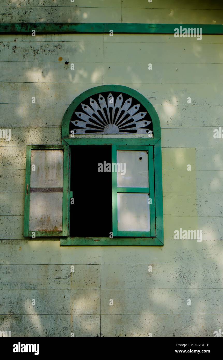 jakarta indonesia, 14 may 2023, Old country style windows on the wall ...