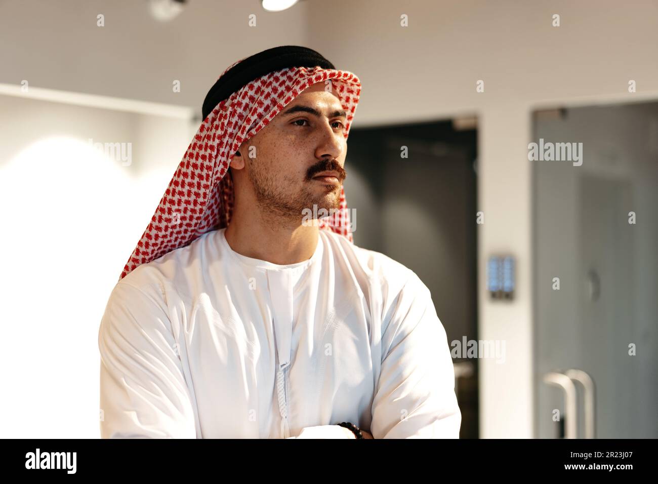 Successful muslim businessmen in traditional outfit in his office Stock ...