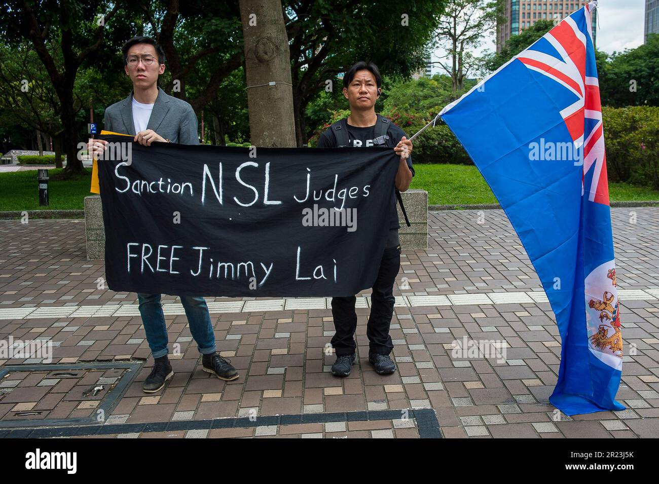 Taipei. 17th May, 2023. Pro-democracy activists for Hong Kong ...
