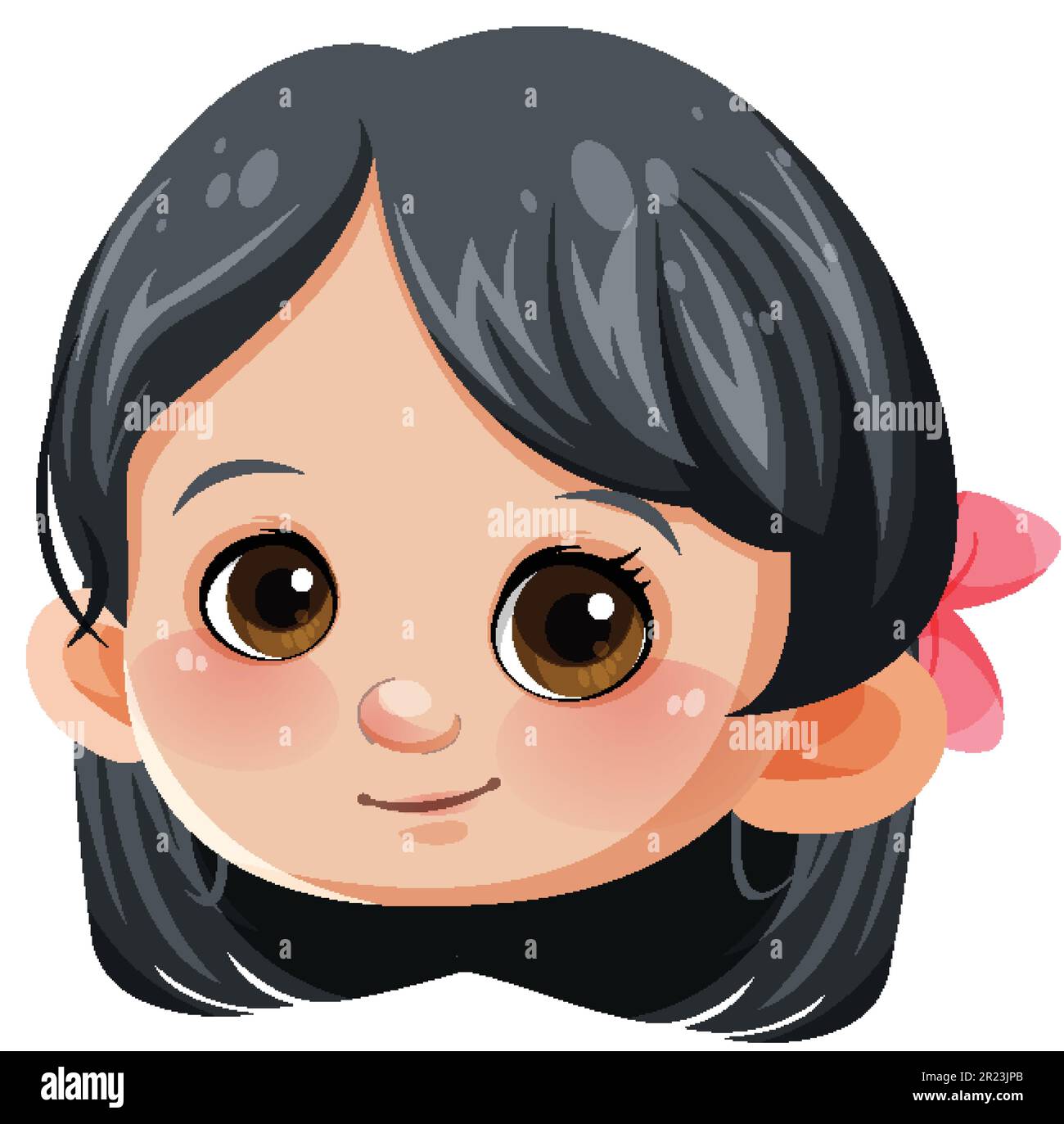 Cute Asian girl cartoon character illustration Stock Vector Image & Art ...