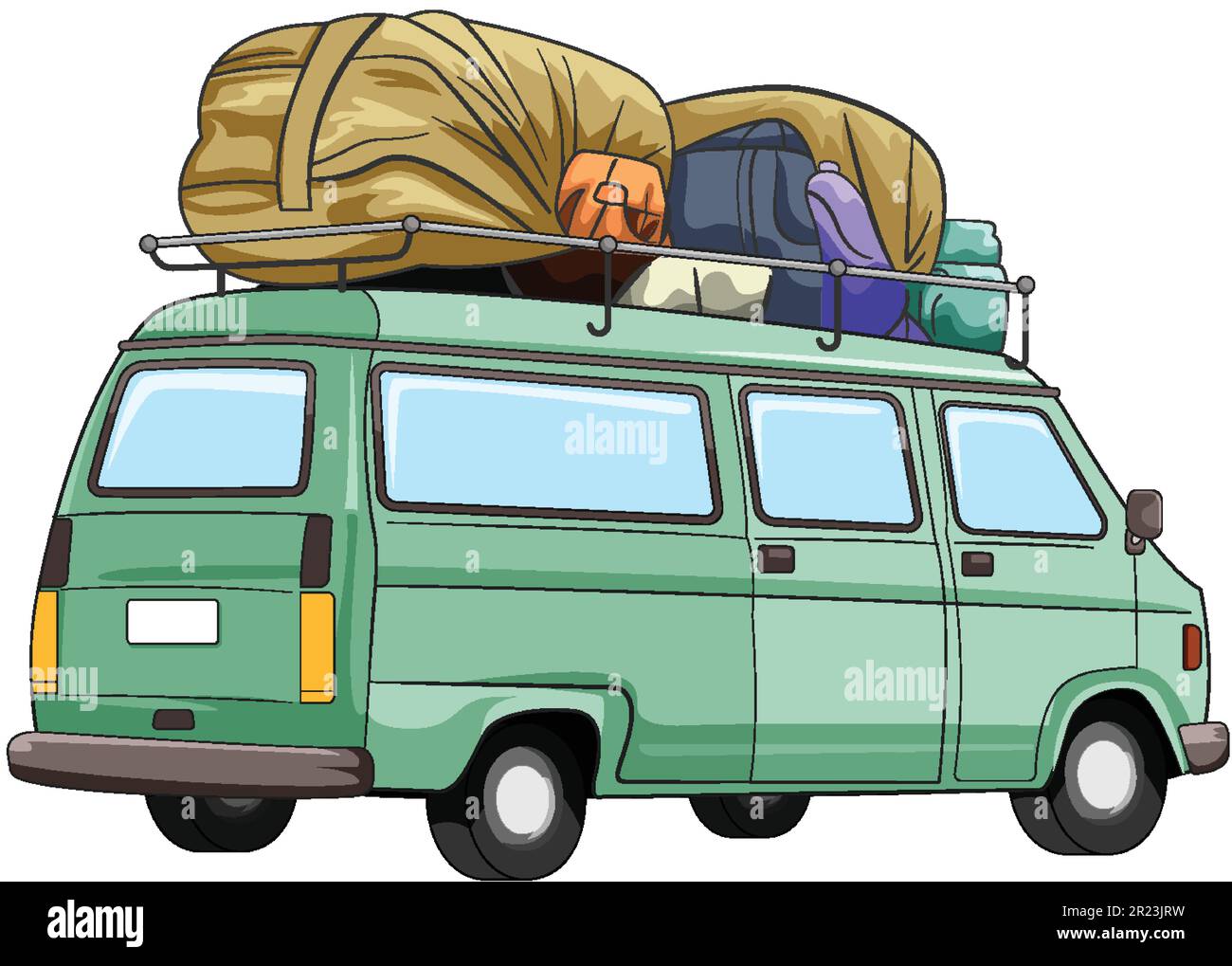 Travel Car Isolated on White Background illustration Stock Vector Image ...