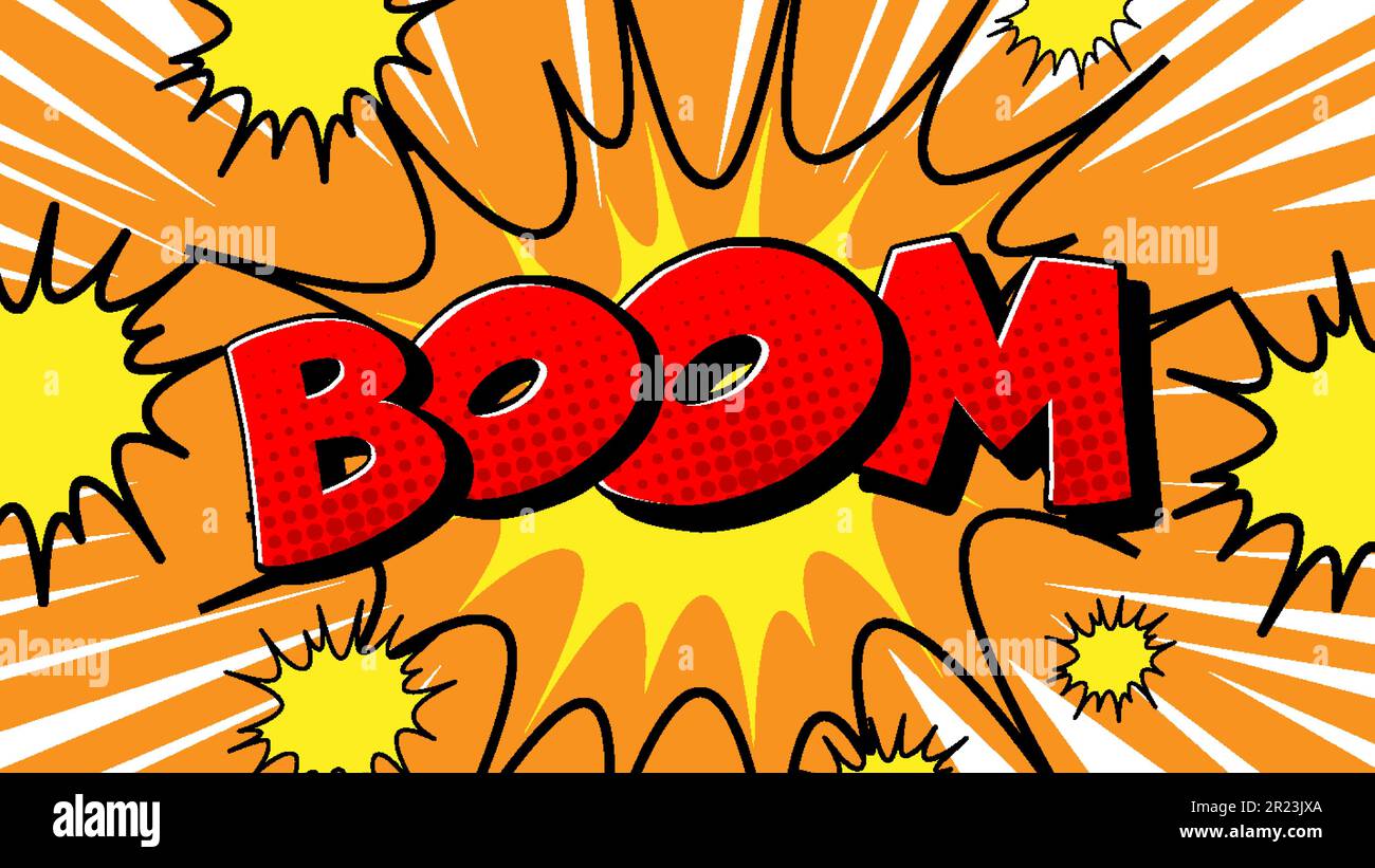Boom retro comic speech bubble and effect in pop art style illustration ...
