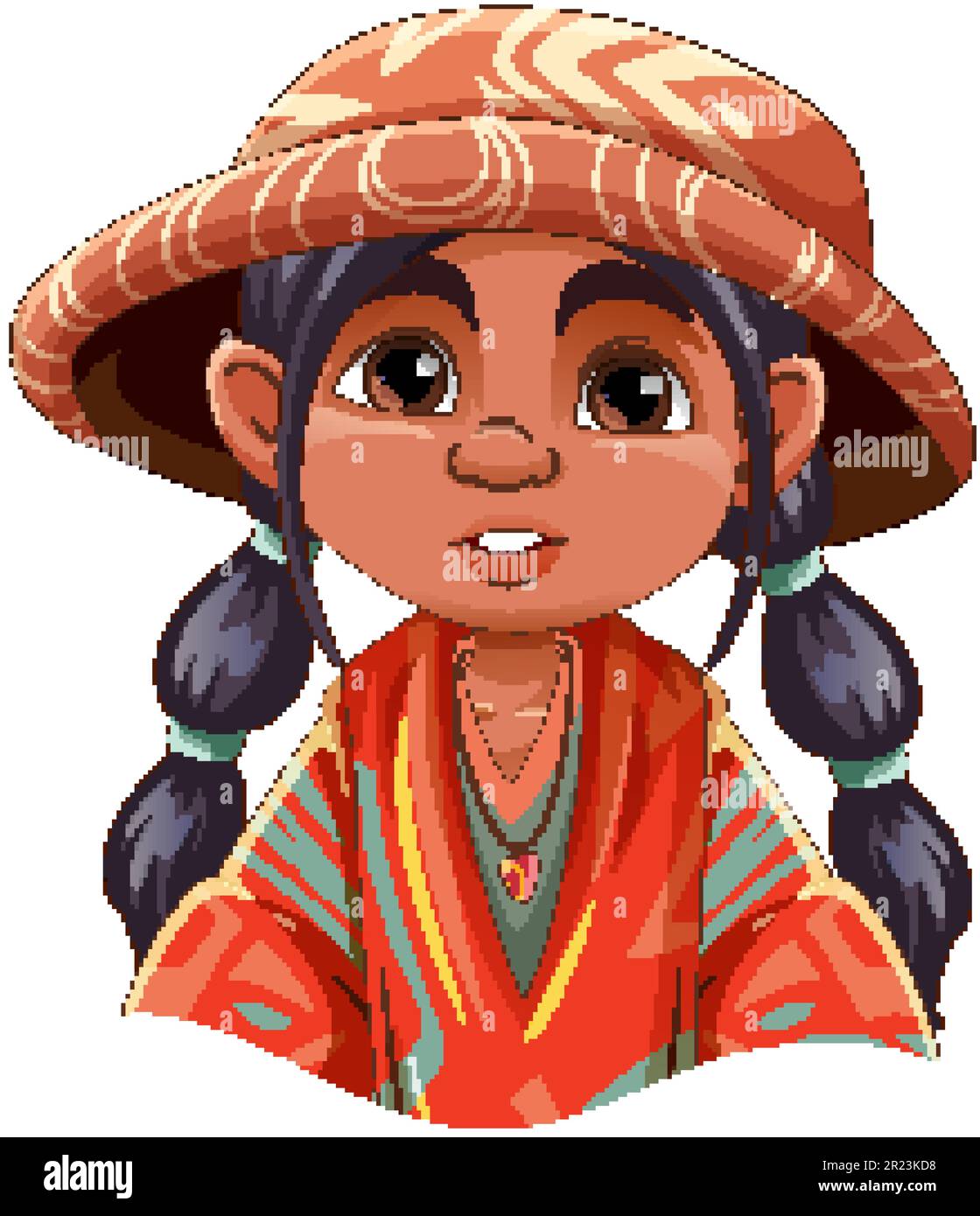 Girl wearing native American outfit illustration Stock Vector Image ...