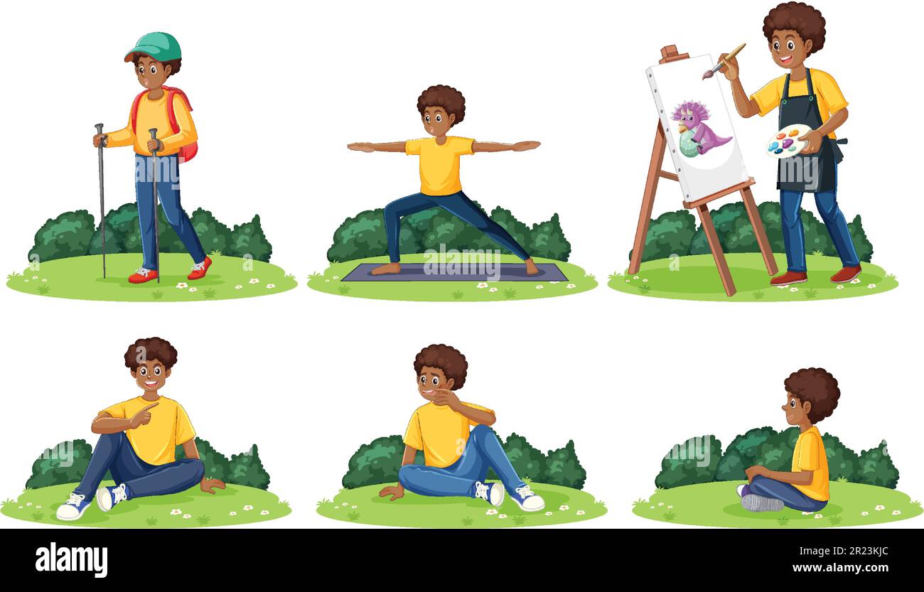 Set of teen with outdoor activity illustration Stock Vector Image & Art ...