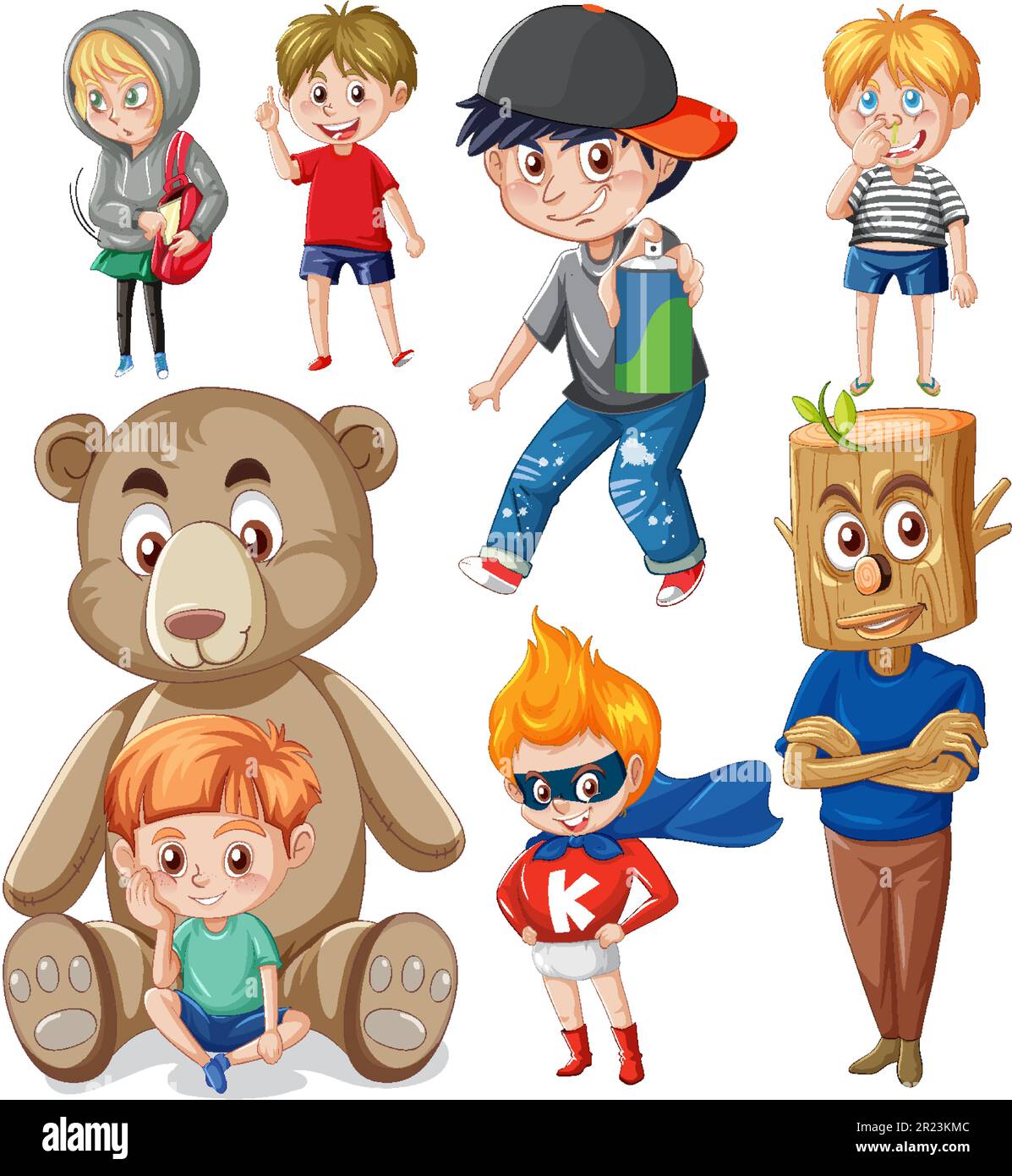 Set of cute cartoon character illustration Stock Vector Image & Art - Alamy