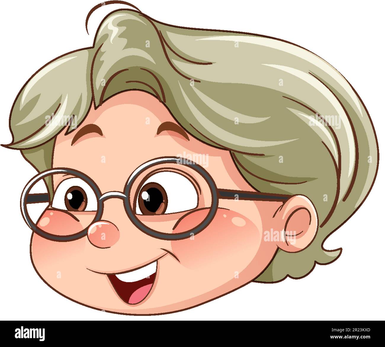Old Woman Head in Cartoon Style illustration Stock Vector Image & Art ...