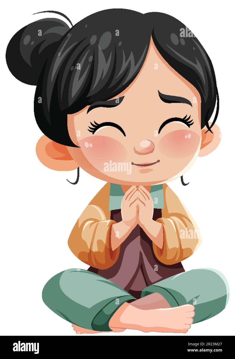 Cartoon Person Meditating