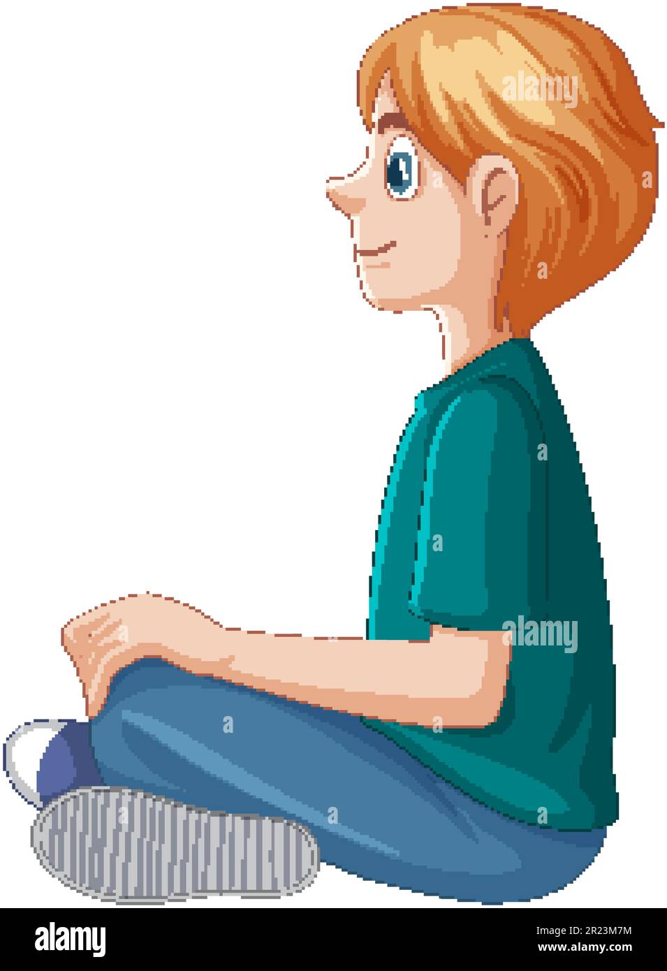 Side View of Teen Boy Sitting illustration Stock Vector Image & Art - Alamy