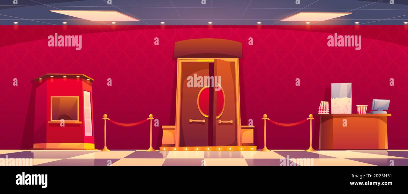 Cartoon Movie Theater Building