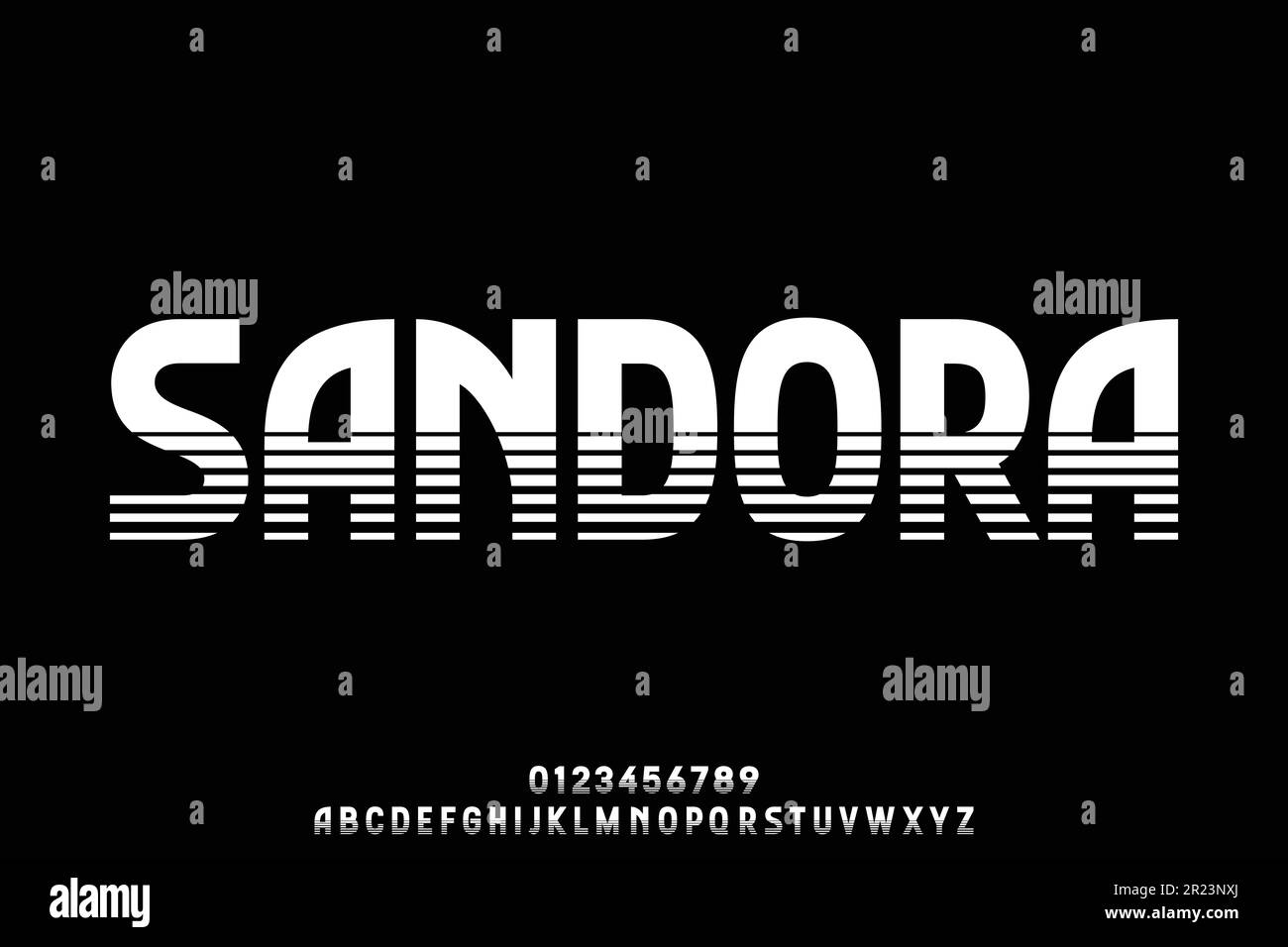 Modern retro display font vector with stripe style Stock Vector Image & Art - Alamy