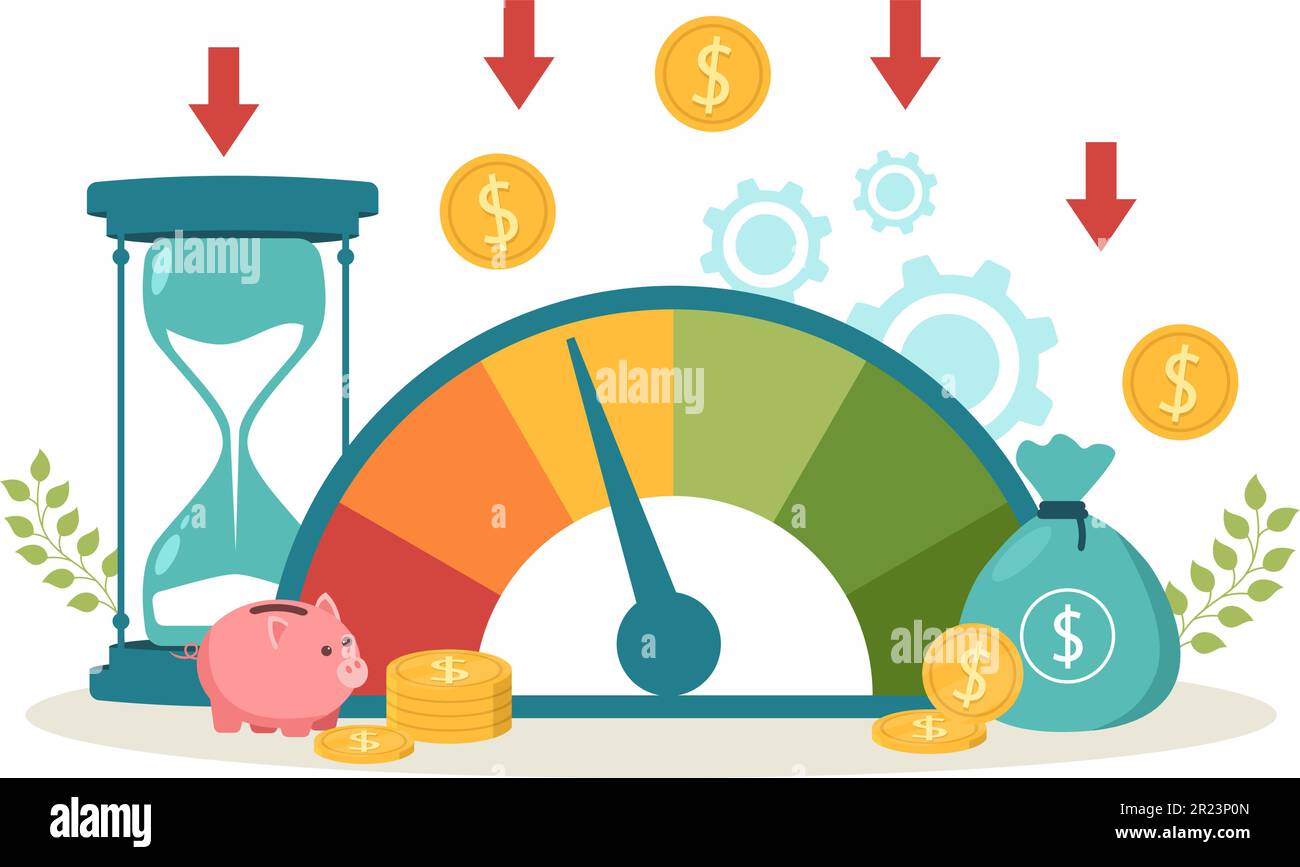 Cost Reduction Vector Illustration with Decrease, Price Minimising or ...
