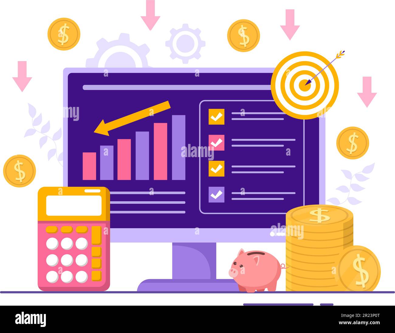 Cost Reduction Vector Illustration with Decrease, Price Minimising or ...