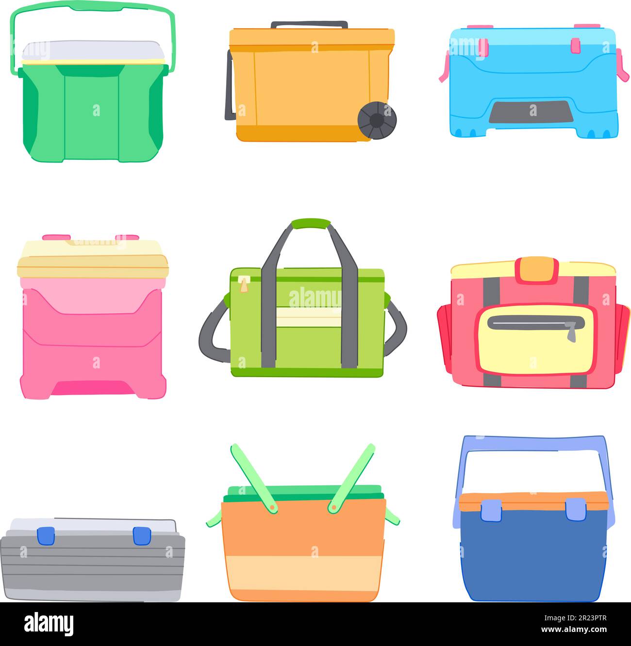 cooler box set cartoon vector illustration Stock Vector Image & Art - Alamy
