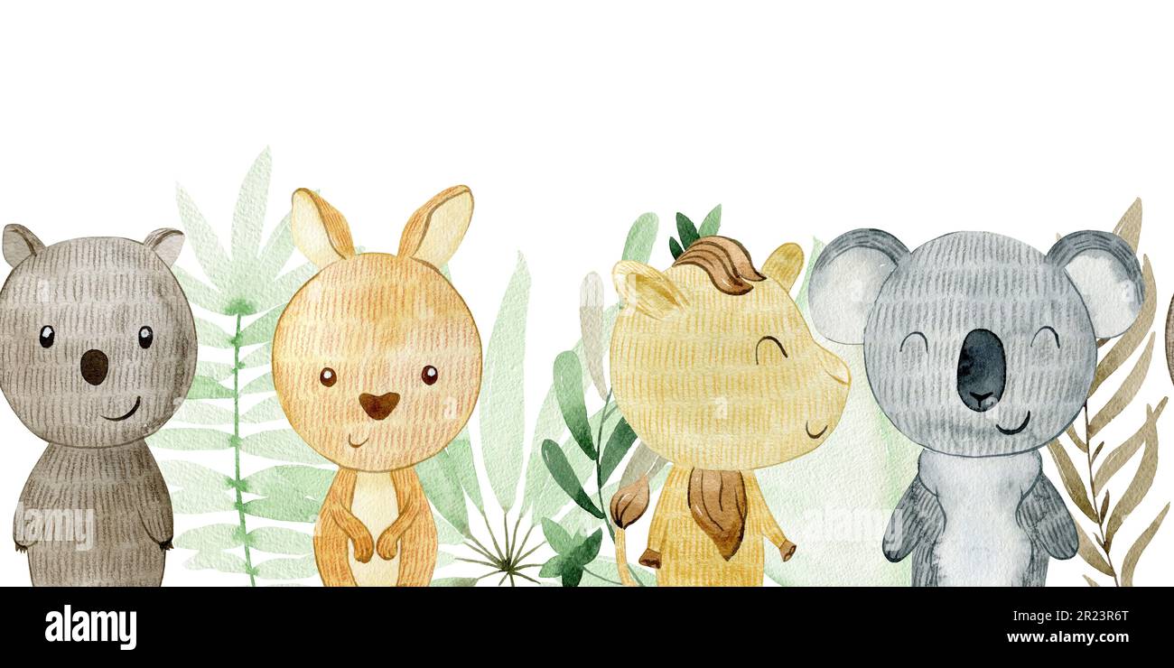 Watercolor australian animals Stock Photo - Alamy