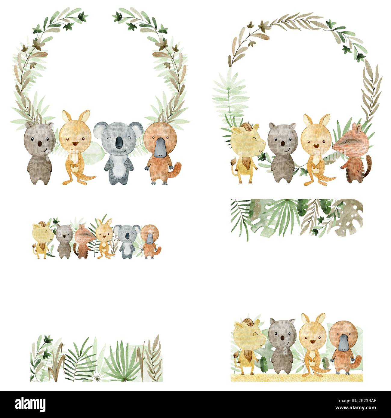 Watercolor australian frames Stock Photo - Alamy