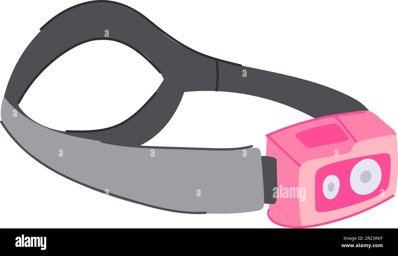 man headlamp flashlight cartoon vector illustration Stock Vector Image ...