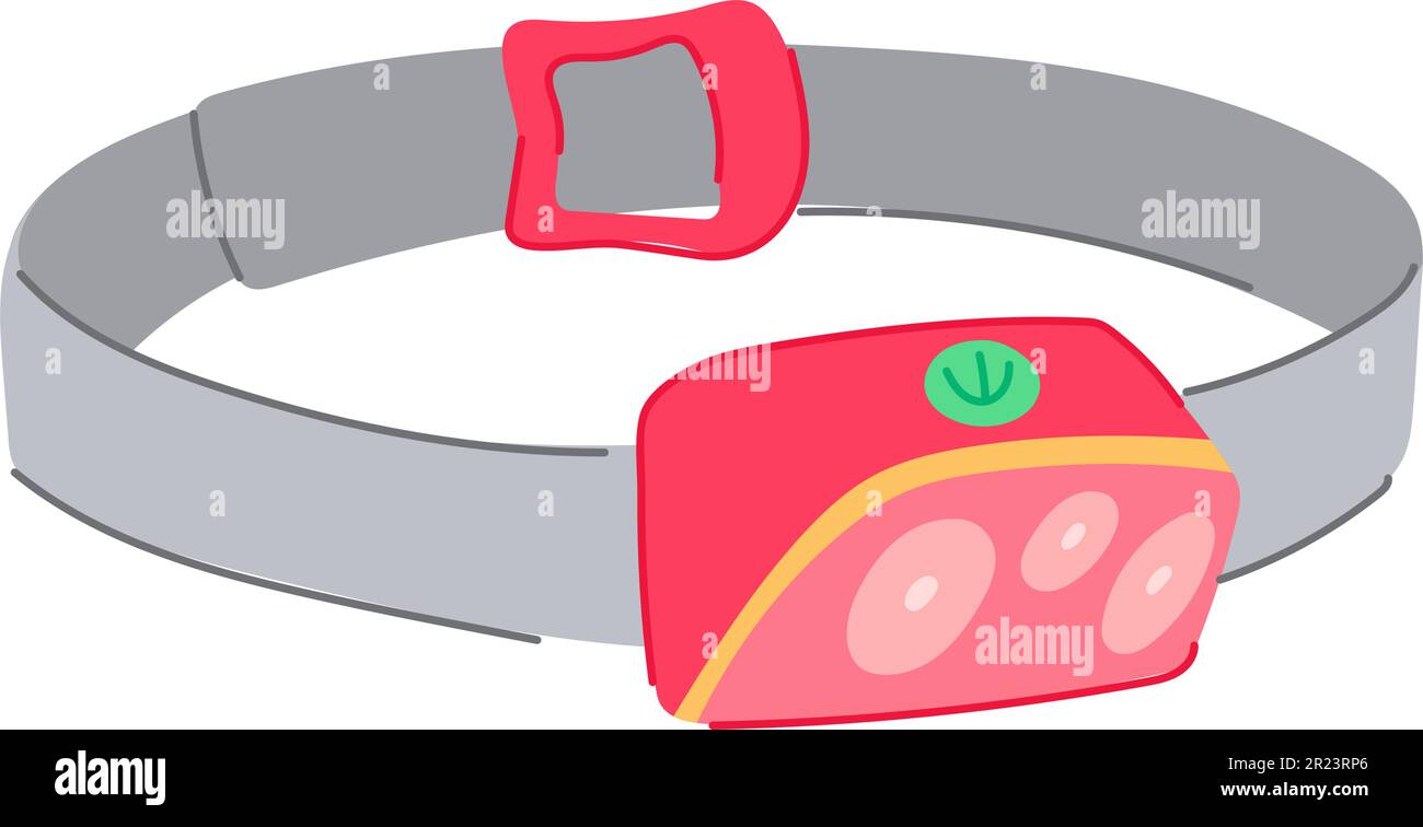 camp headlamp flashlight cartoon vector illustration Stock Vector Image ...