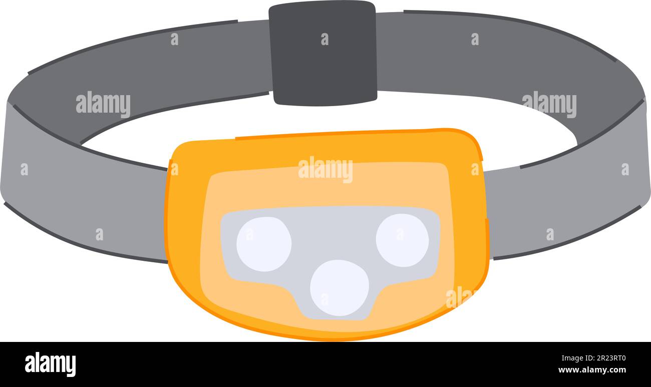 hiking headlamp flashlight cartoon vector illustration Stock Vector ...