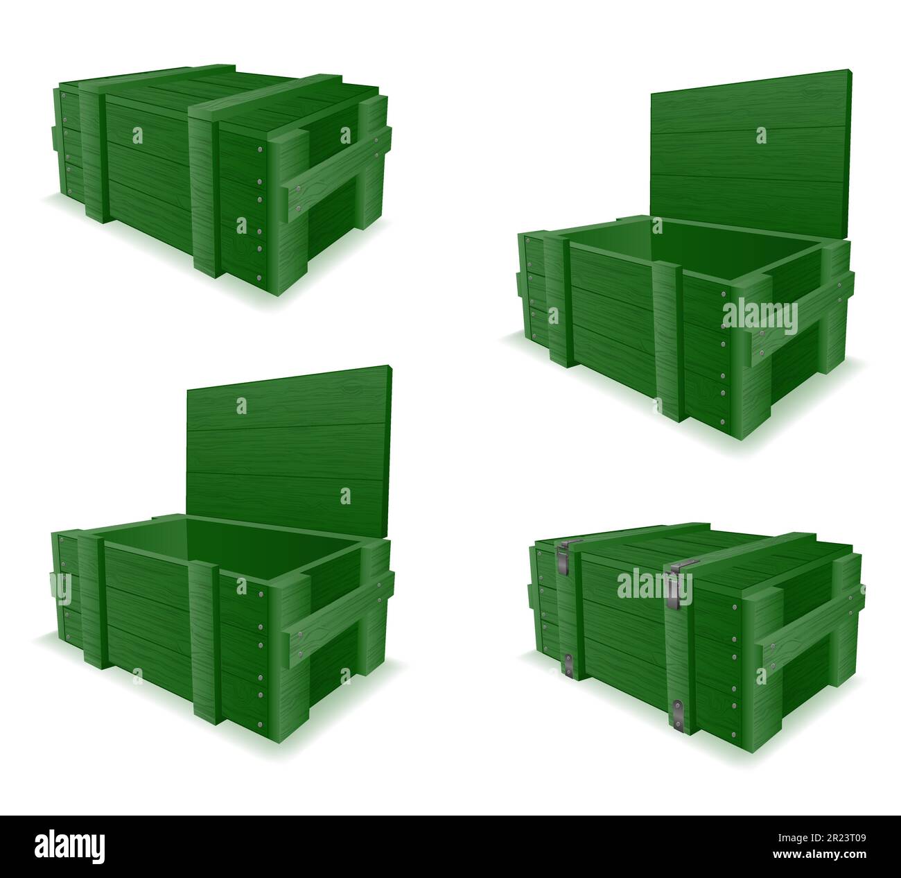 Army Wooden Box For Weapons And Ammunition Vector Illustration Isolated