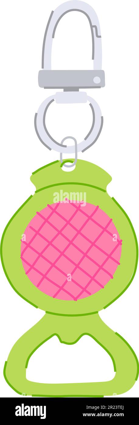 silver ring keychain cartoon vector illustration Stock Vector Image ...