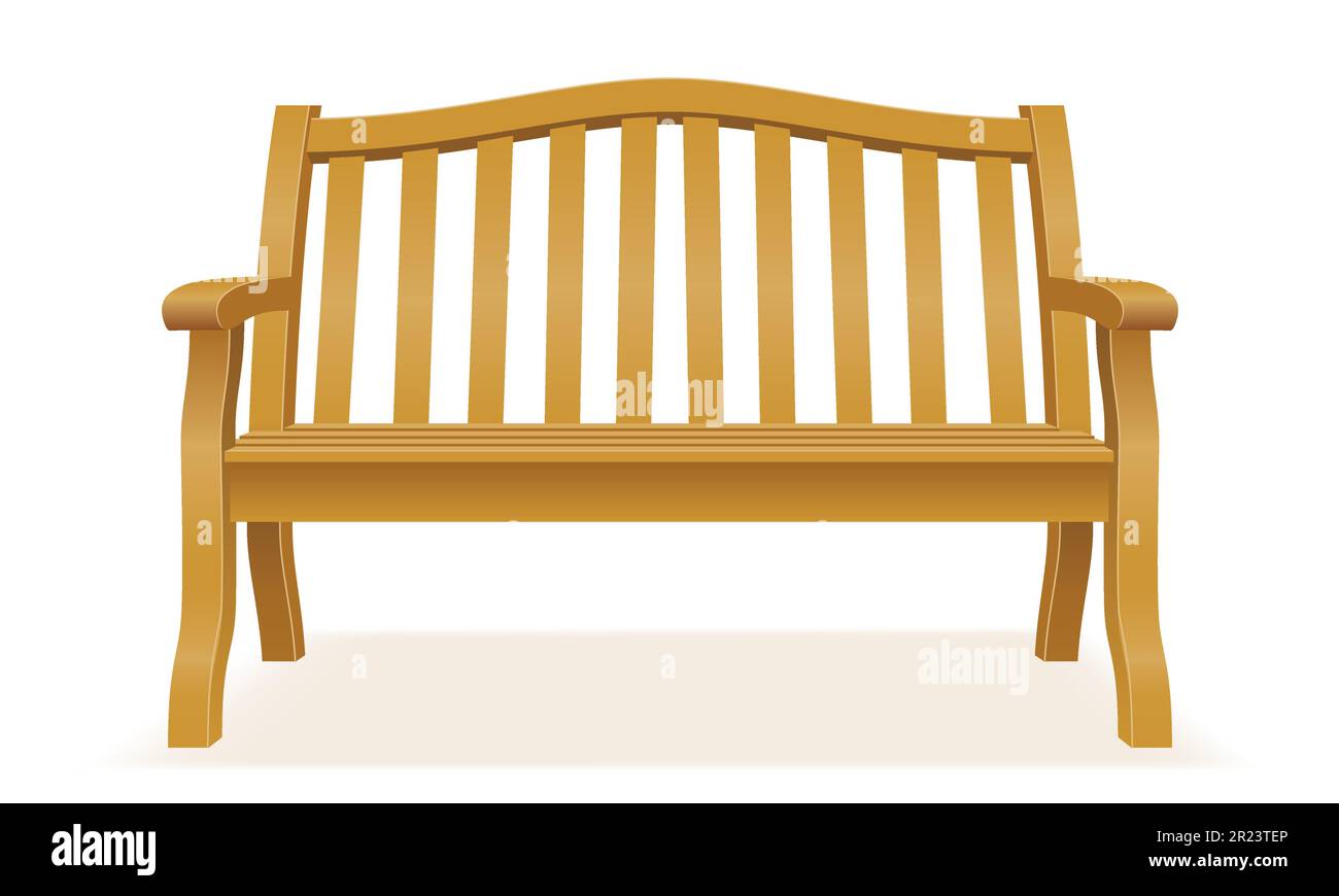wooden garden park bench vector illustration isolated on white ...