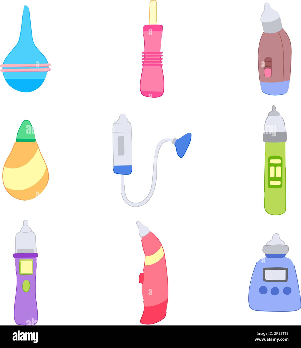 nasal aspirator set cartoon vector illustration Stock Vector Image ...