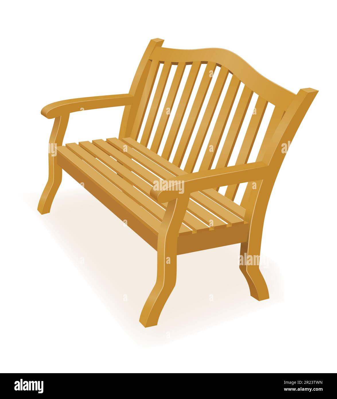 wooden garden park bench vector illustration isolated on white ...
