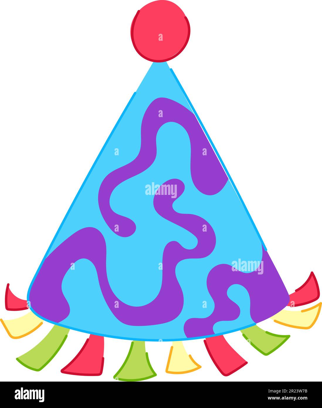 birthday party hat cartoon vector illustration Stock Vector Image & Art ...