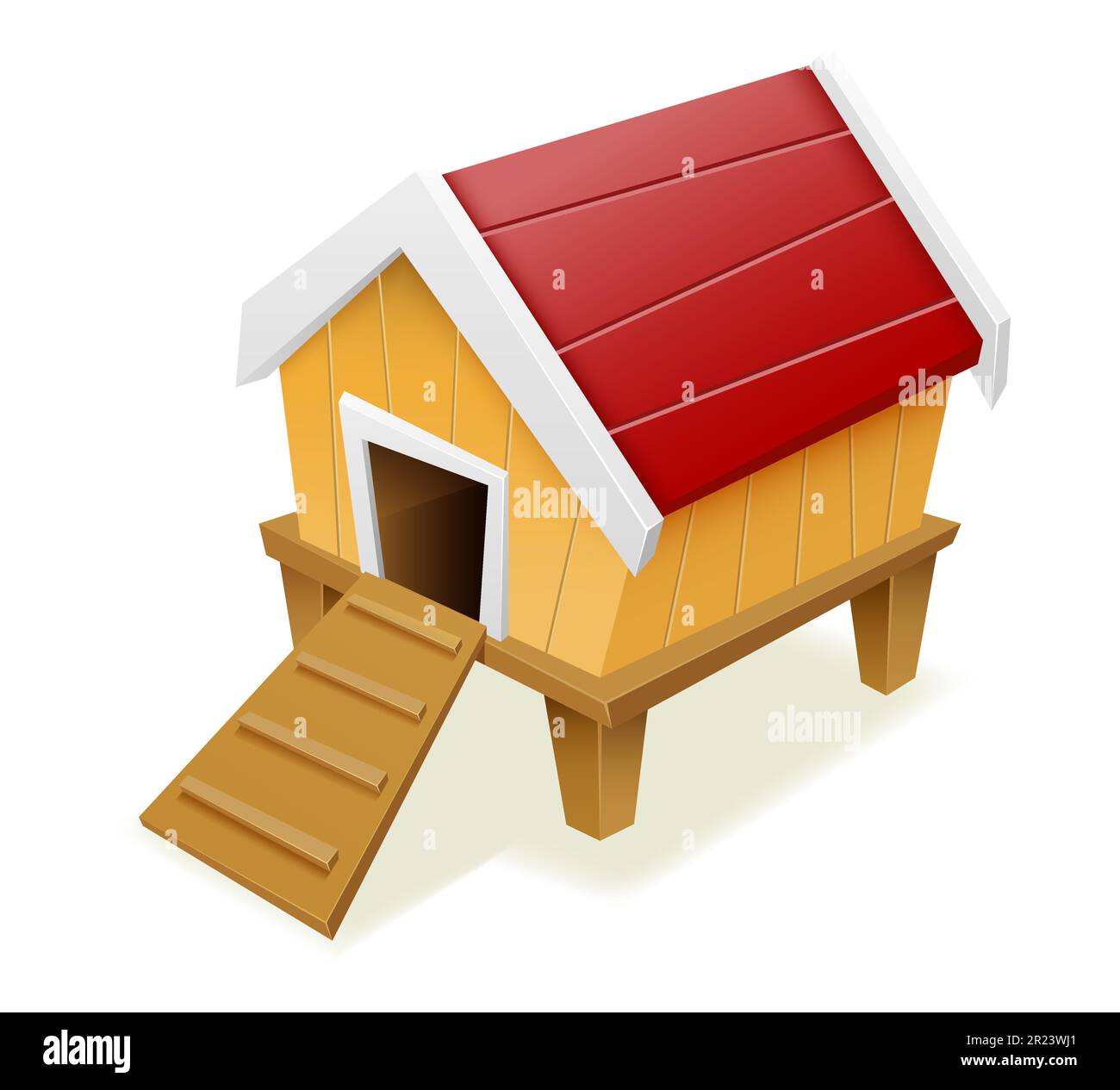 old wooden henhouse for chicken on the farm vector illustration ...