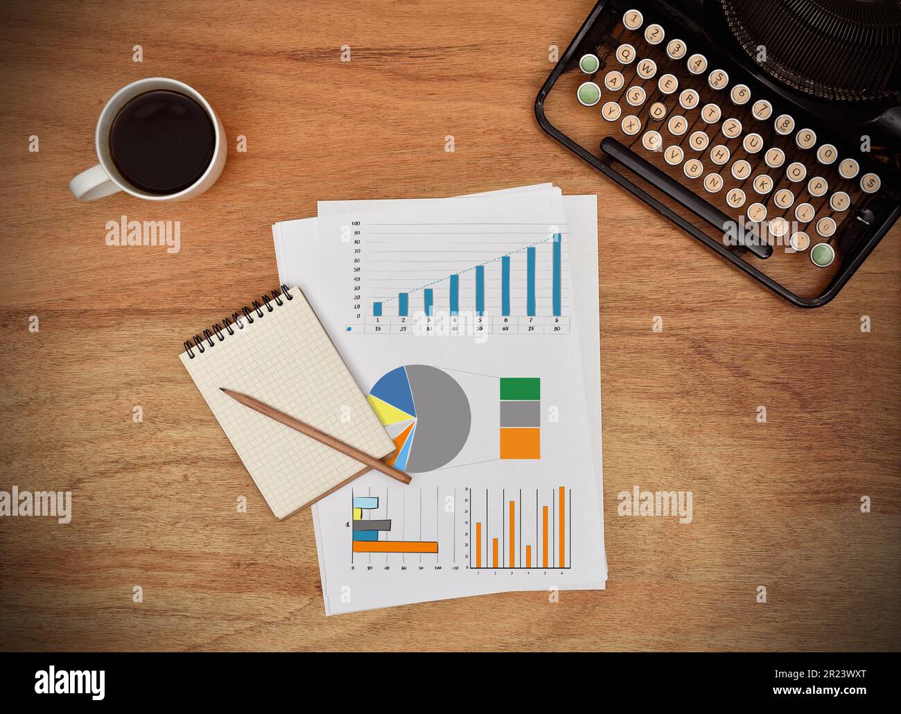 Start up concept drawing on paper, View from above Stock Photo - Alamy