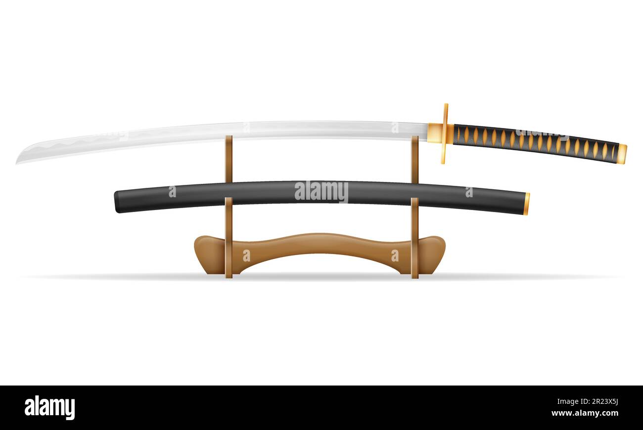 katana sword ninja weapon japanese warrior assassin vector illustration ...