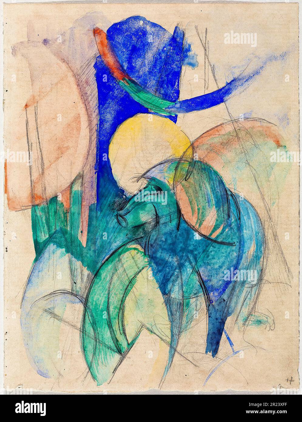 Franz Marc, Mandrill, abstract painting 1913 Stock Photo - Alamy