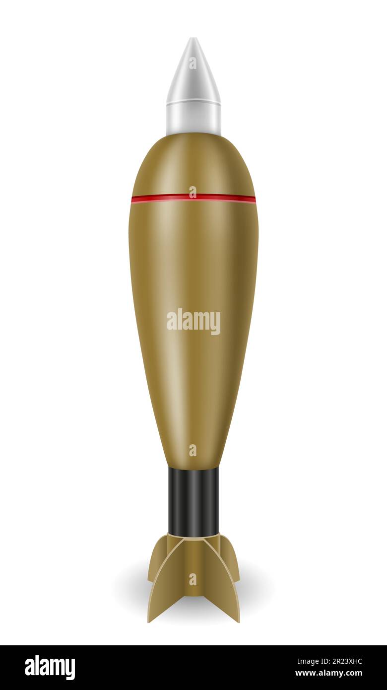 mortar military mine bomb vector illustration isolated on white ...