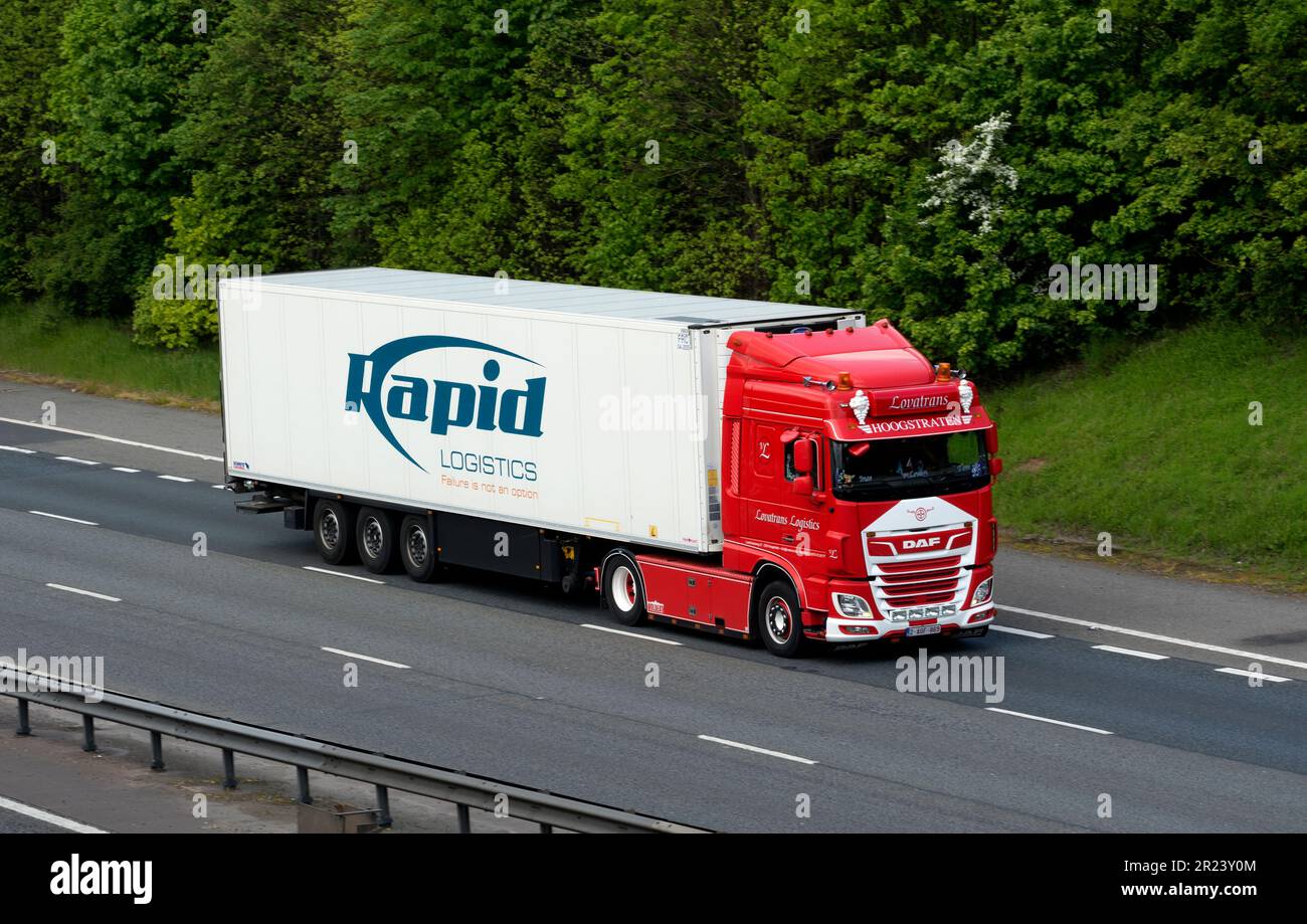 Rapid Logistics lorry on the M40 motorway, Warwickshire, UK Stock Photo ...