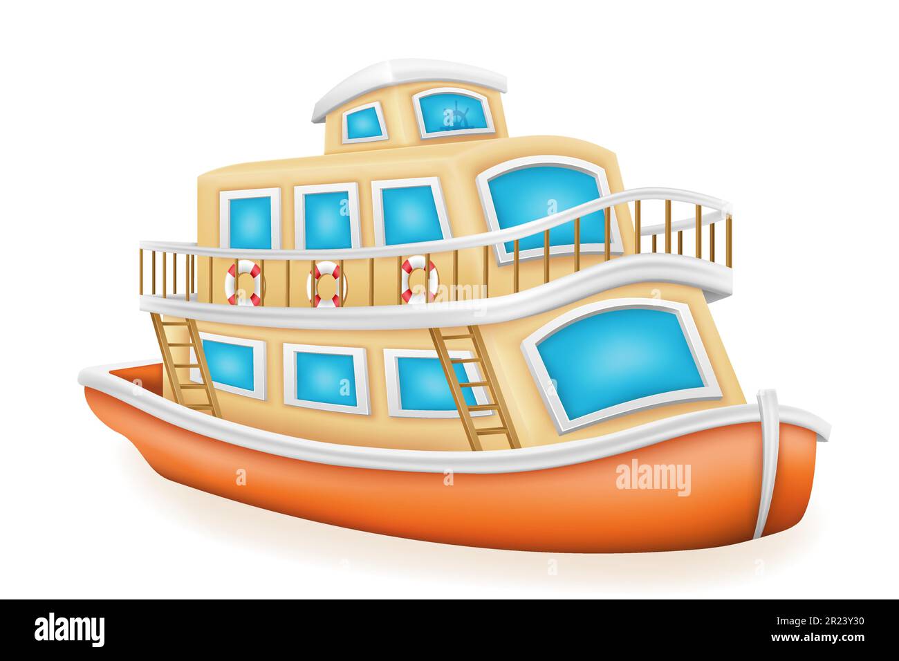 paddle wheel steamer for river travel vector illustration isolated on ...