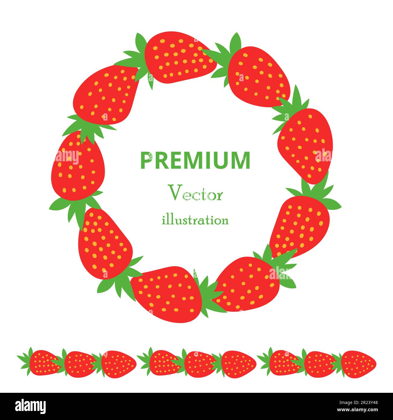 Round vector frame of strawberry pattern Stock Vector Image & Art - Alamy
